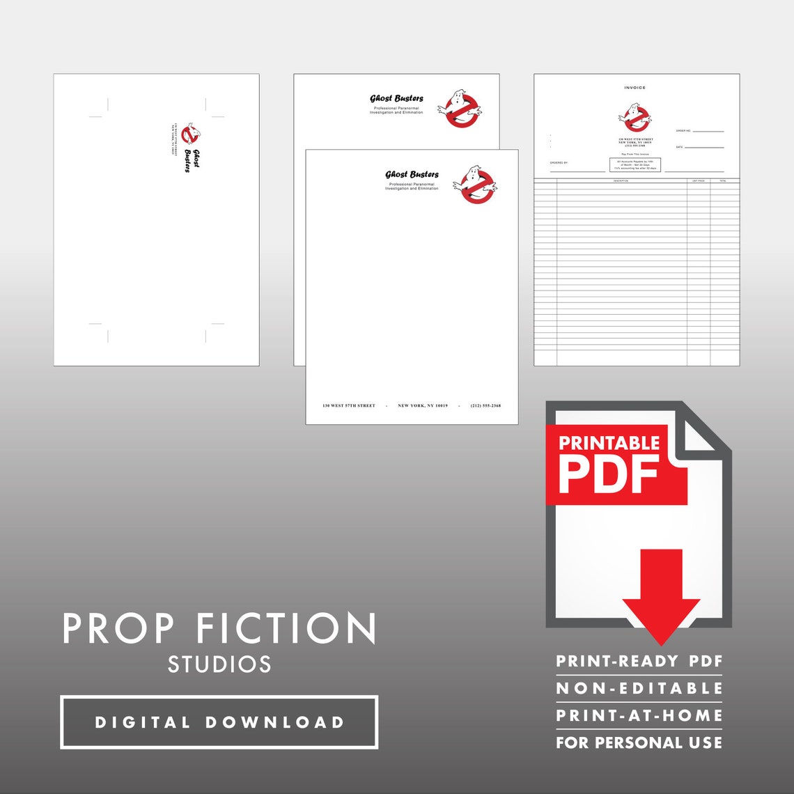 Paranormal Printable PDF Stationery - Prop Ghost Stationery Set / Set ...