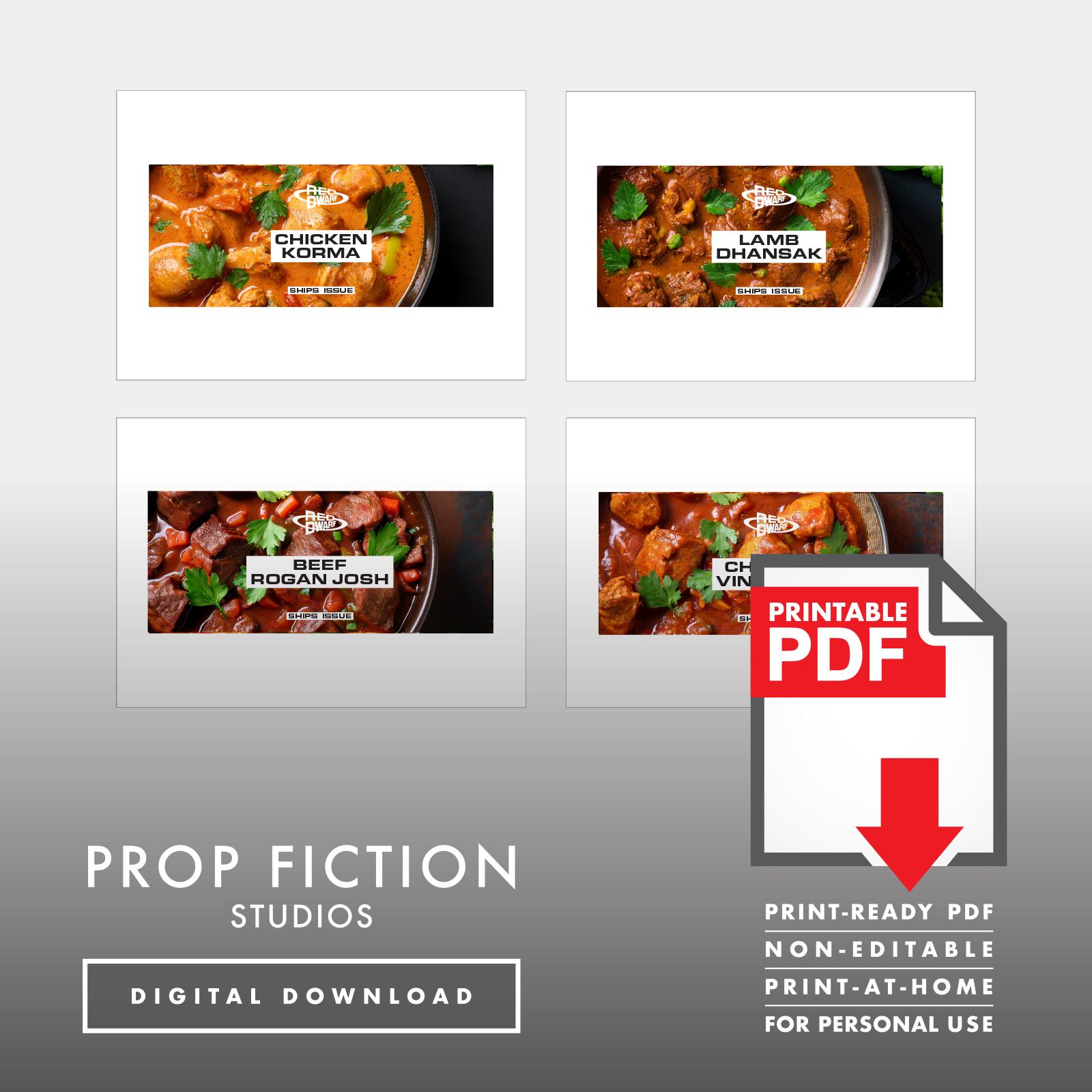 JMC Ship's Issue Can Labels: Printable Pdfs - Prop Curry / Indian Food ...