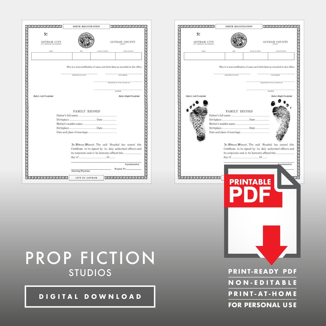 Novelty Cosplay Certificates: Printable Pdfs - Set of Prop Display ...