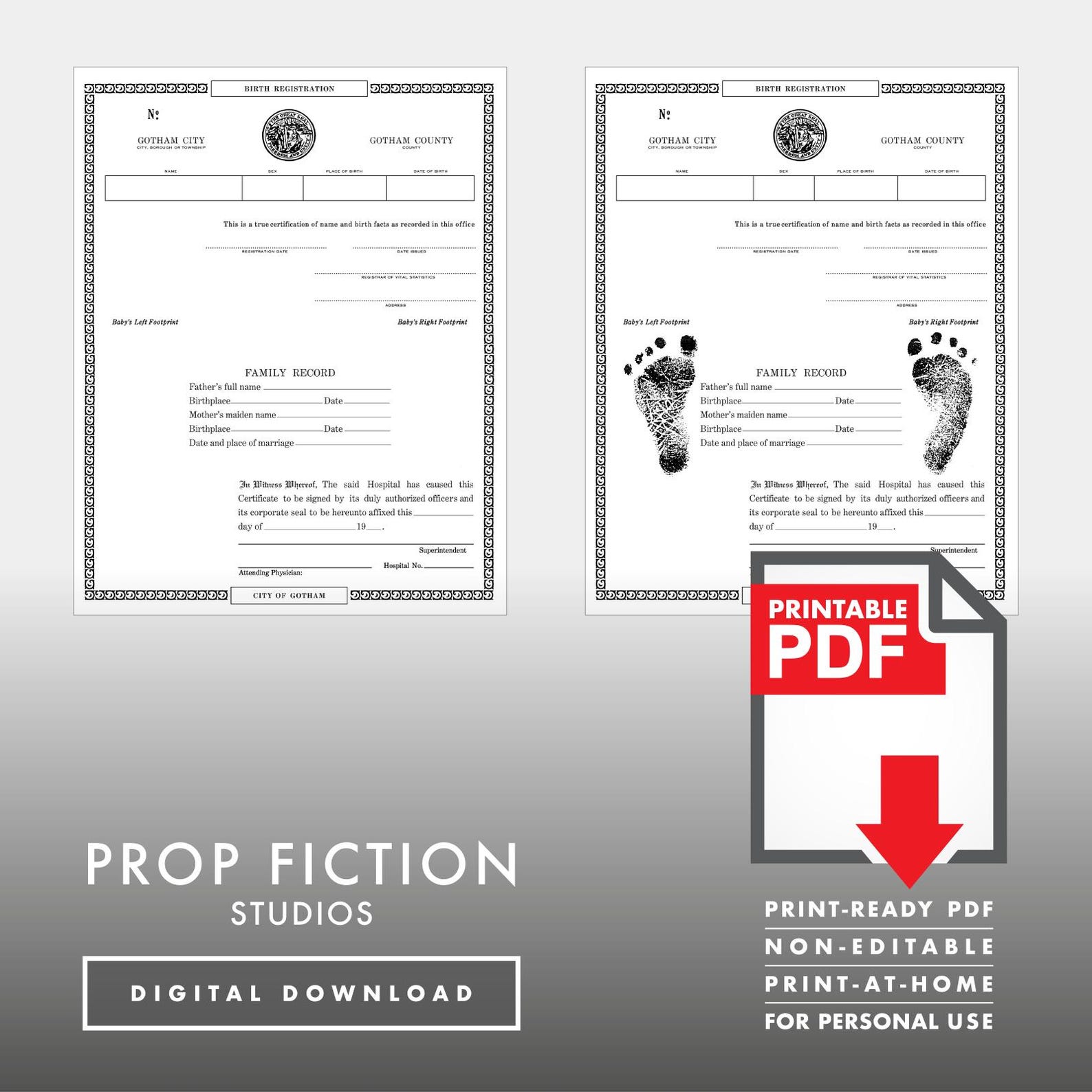 Novelty Cosplay Certificates: Printable Pdfs - Set of Prop Display ...