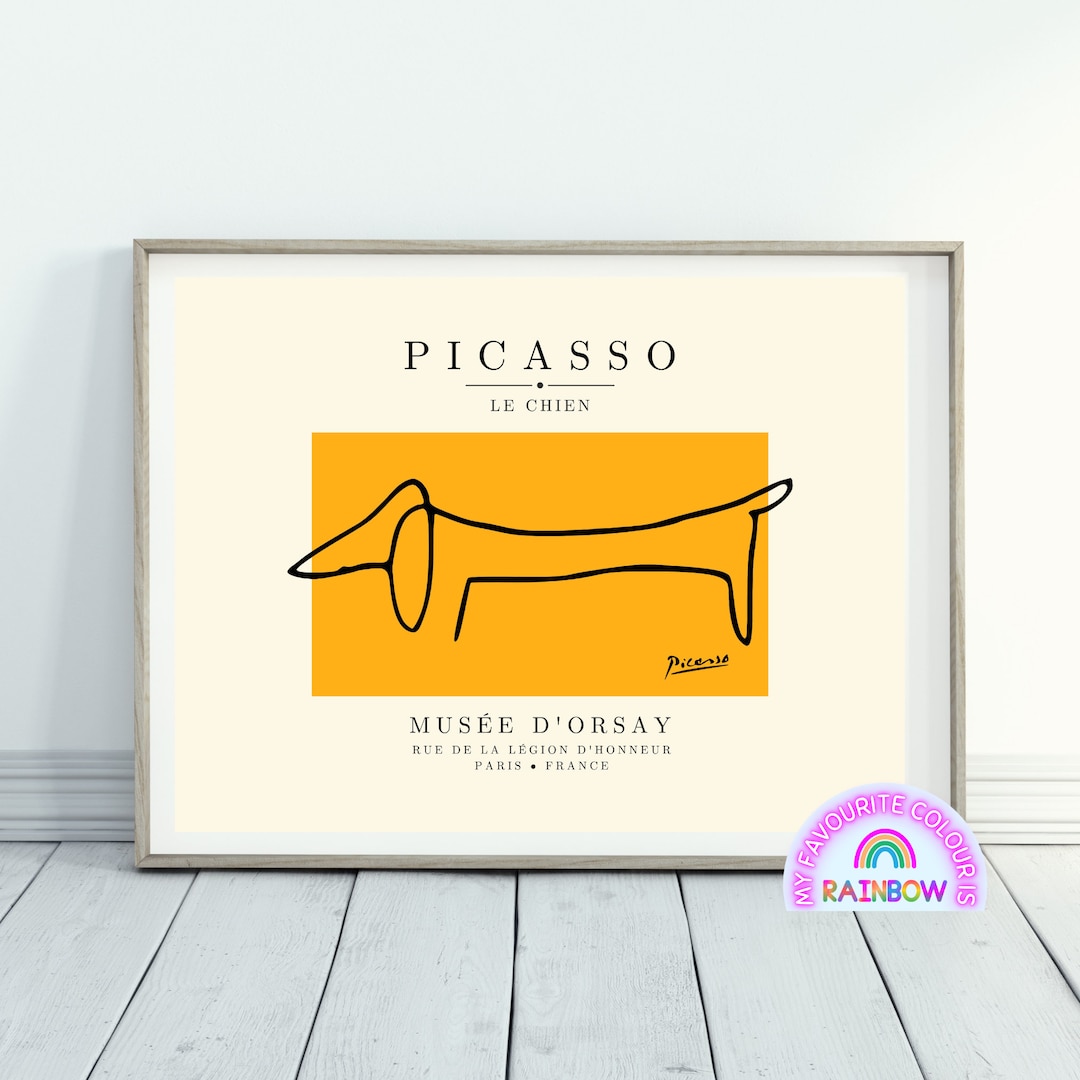 Pablo Picasso, Dachshund Print, Lump, Yellow Gallery Wall, Horizontal ...