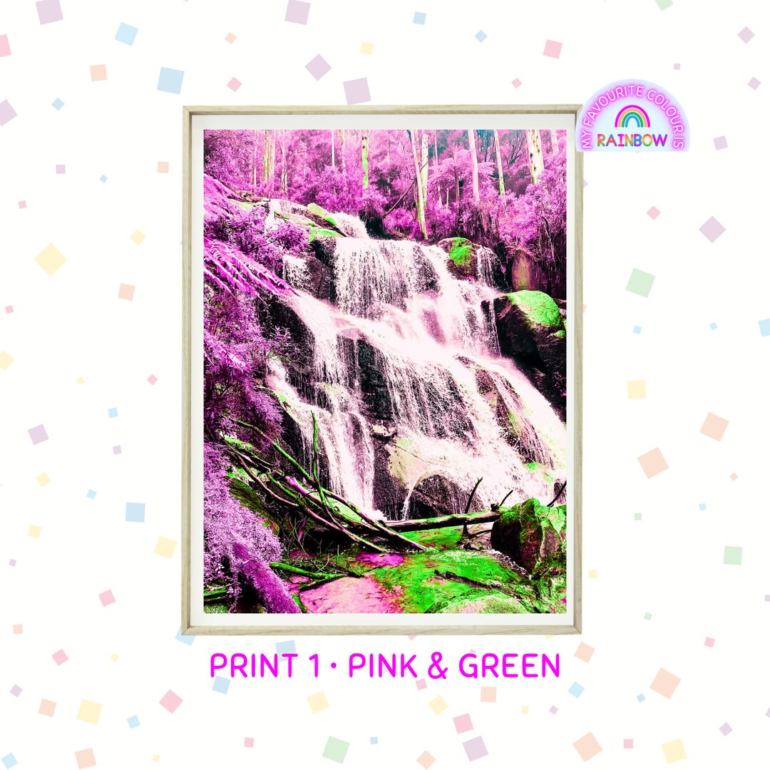 Waterfall Pop Art, Nature Pop Art, Living Room Decor, Wall Art ...