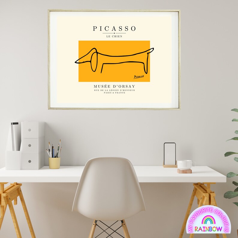 Pablo Picasso, Dachshund Print, Lump, Yellow Gallery Wall, Horizontal ...