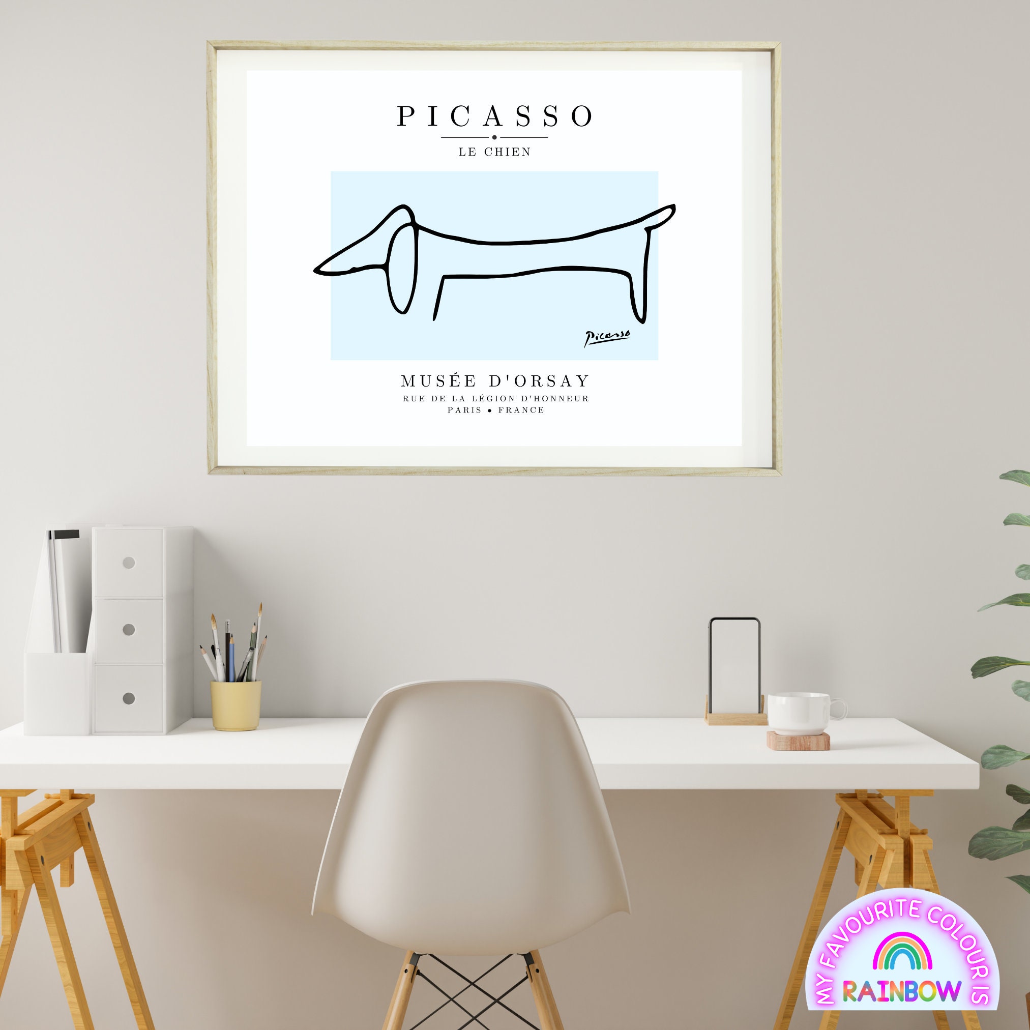 Ice Blue Pablo Picasso Dachshund Poster Dachshund Art Print Dog Lover ...