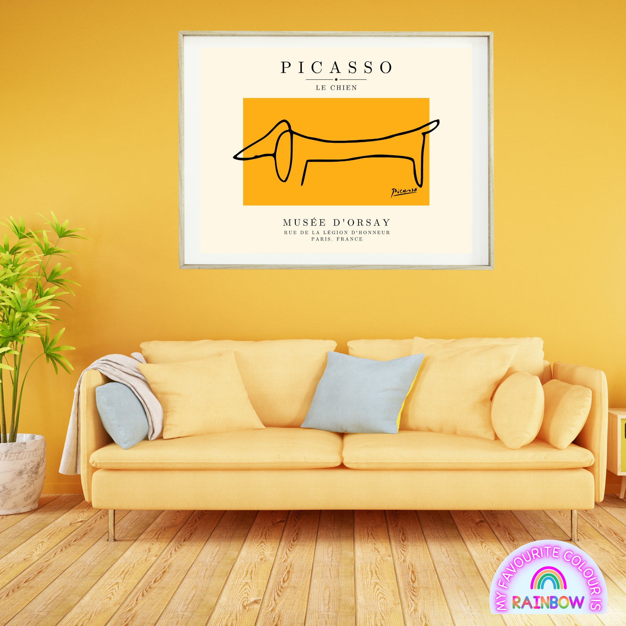 Pablo Picasso, Dachshund Print, Lump, Yellow Gallery Wall, Horizontal ...
