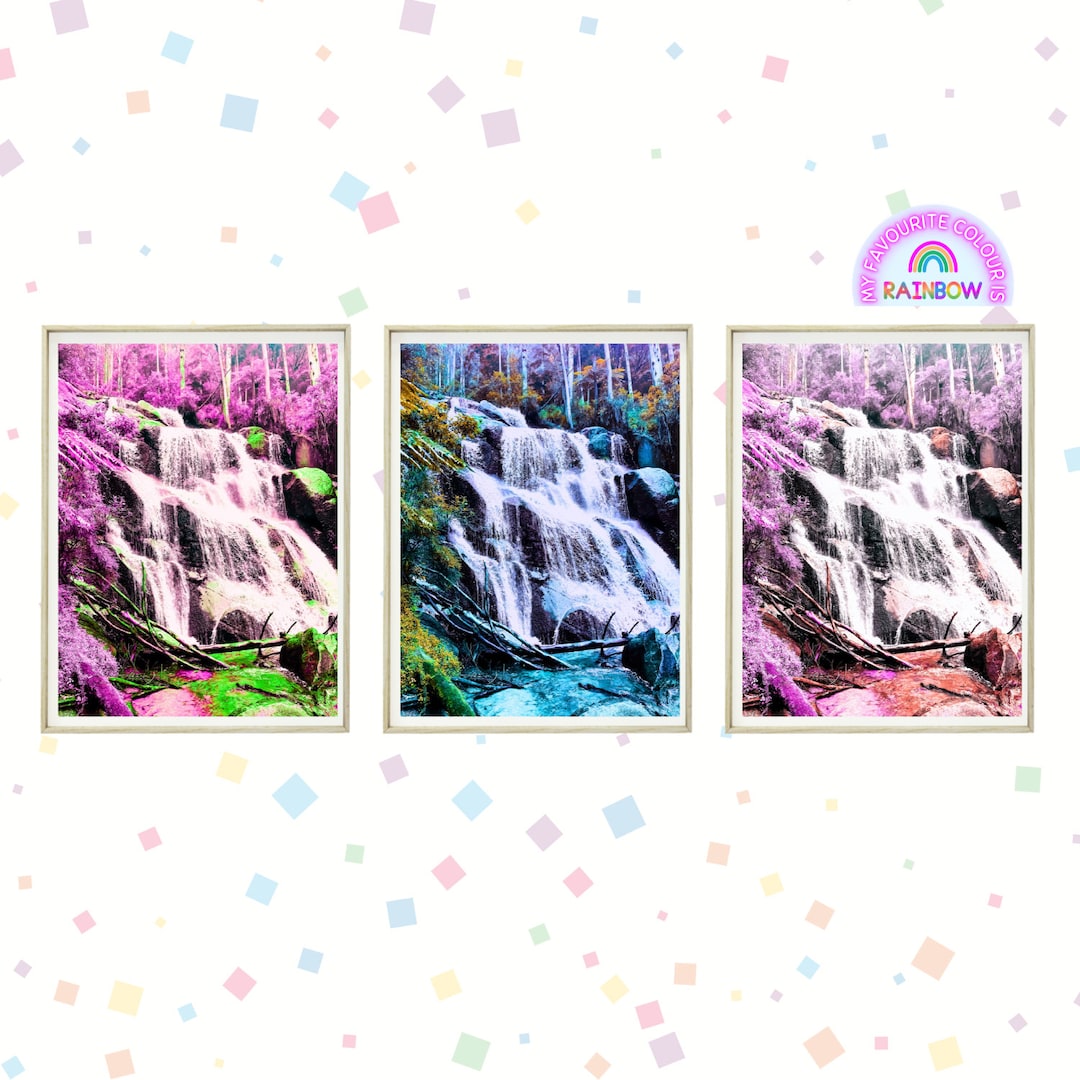 Waterfall Pop Art, Nature Pop Art, Living Room Decor, Wall Art ...