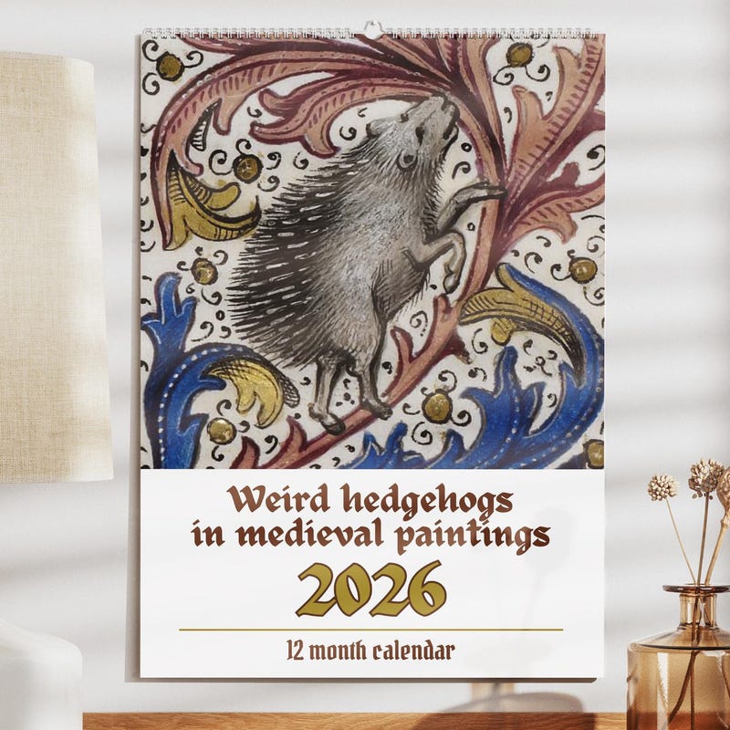 Medieval Hedgehog Art - Etsy UK