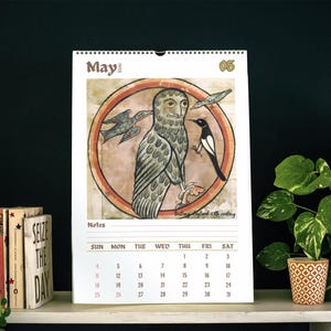 Funny Medieval Owl Paintings Calendar 2025 US & CA Version Calendar for ...