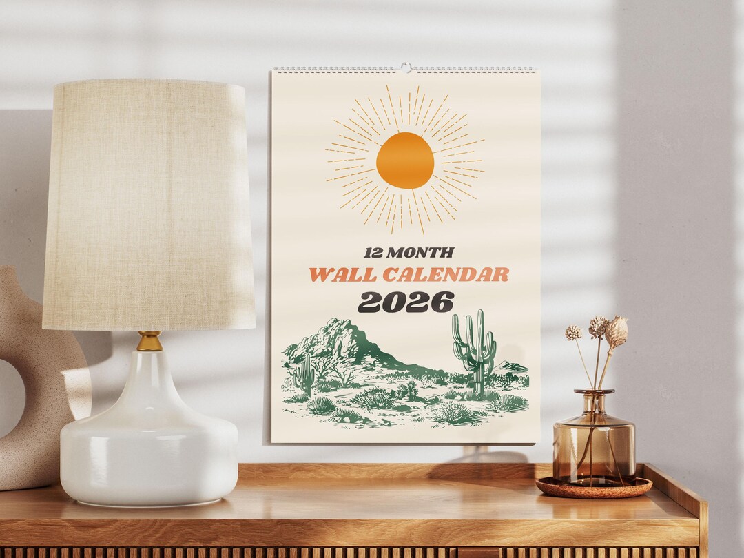 Retro Wild West Wall Calendar 2026 (US & CA) - Etsy