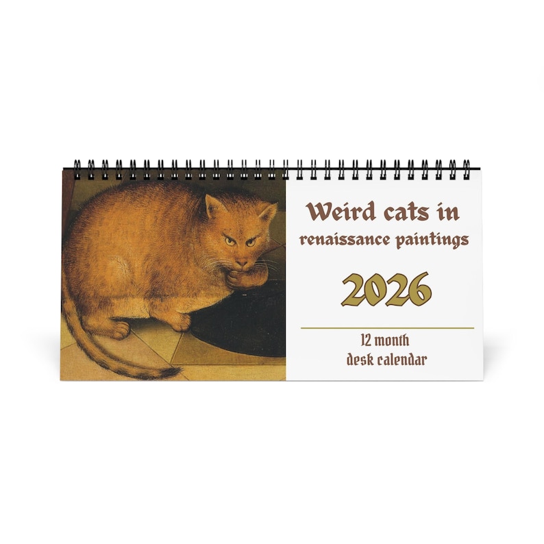 Weird Cats in Renaissance Paintings Desk US, CA Calendar 2026 - Etsy ...