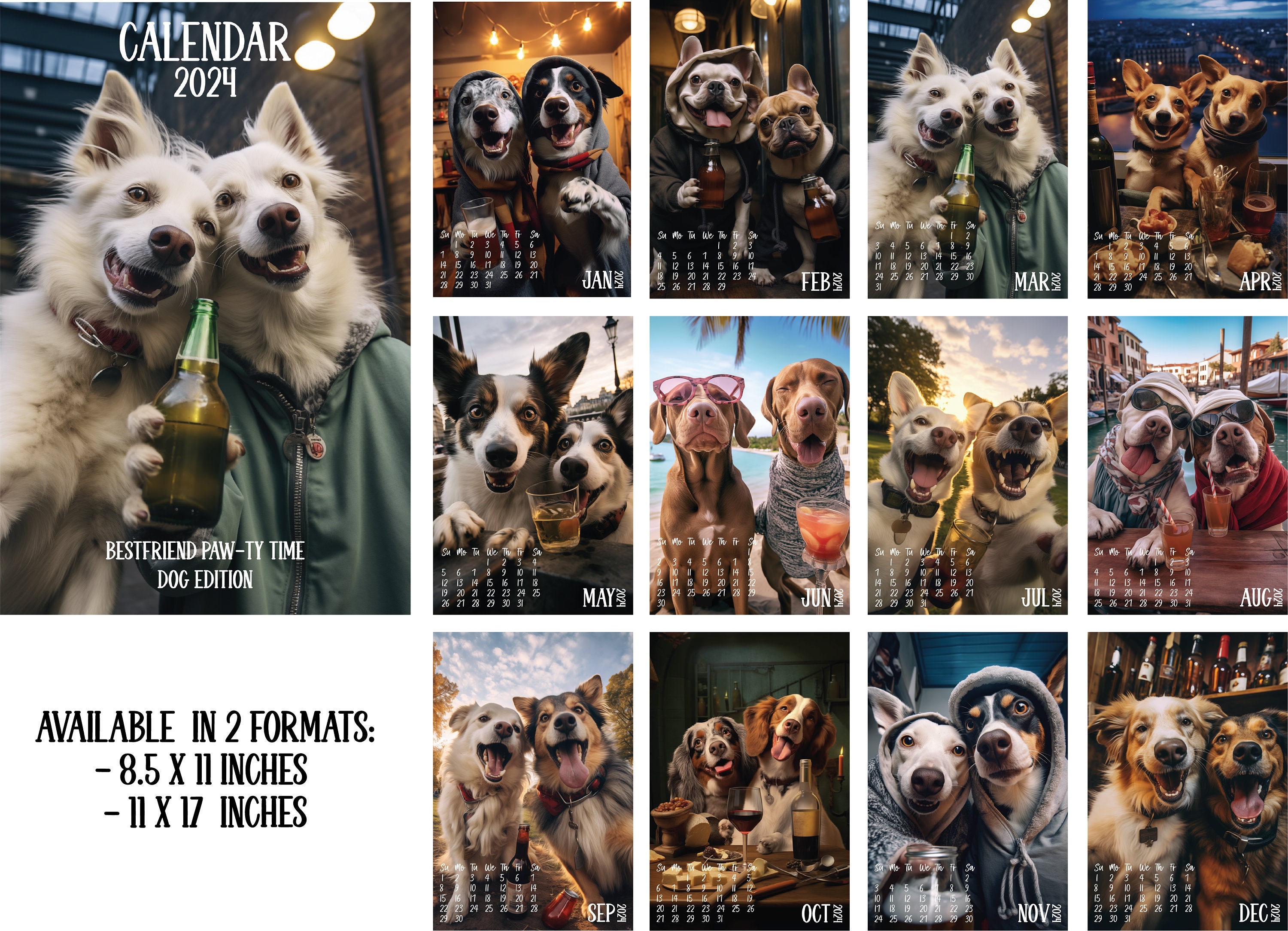 Wall Calendar 2024 Funny Calendar for Dog Lovers Bestfriends - Etsy
