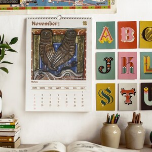 Funny Medieval Owl Paintings Calendar 2025 US & CA Version Calendar for ...