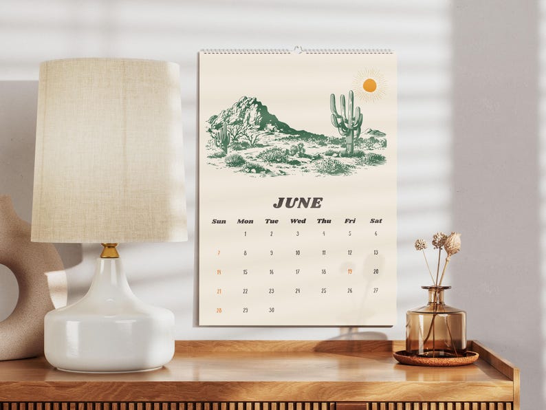 Retro Wild West Wall Calendar 2026 (US & CA) - Etsy