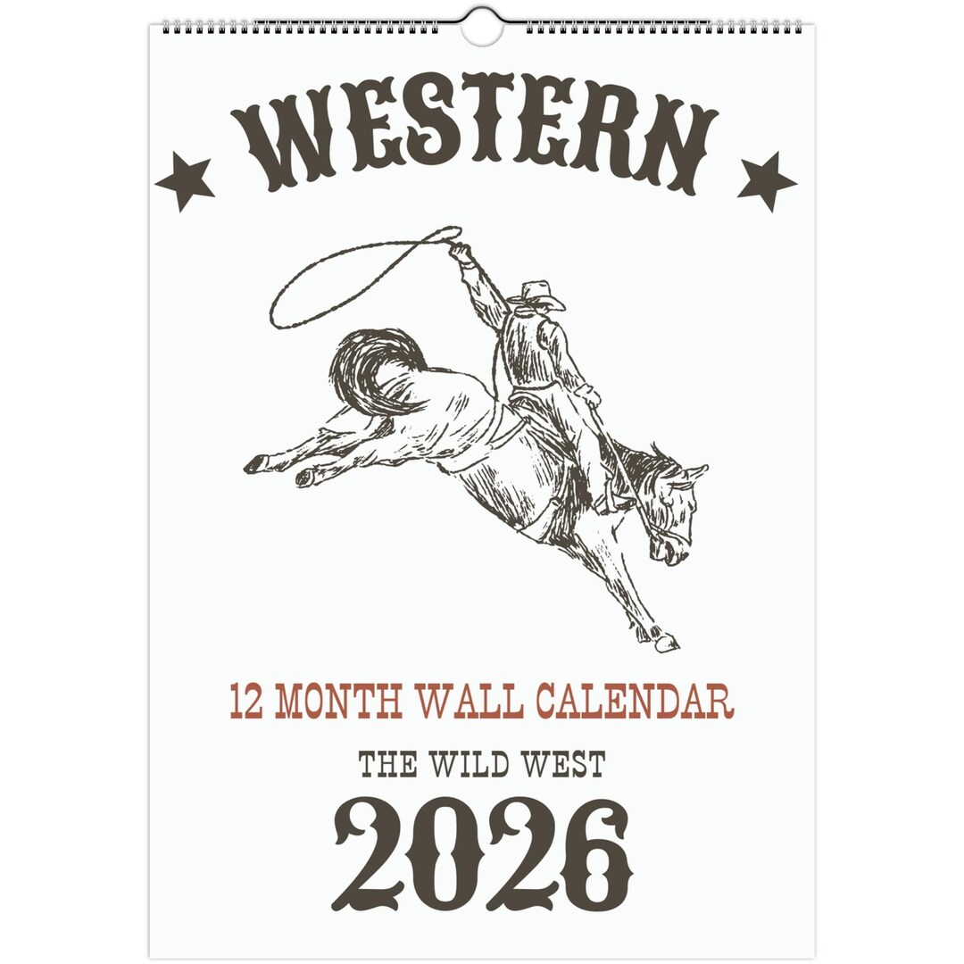 2026 Wall Calendar EU, UK Version -western Wall Calendar - Etsy
