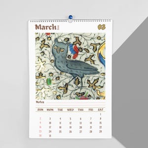 Funny Medieval Owl Paintings Calendar 2025 US & CA Version Calendar for ...