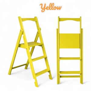 Natural Wood Folding Thin Ladder for Kitchen or Library Wooden ...