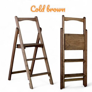Natural Wood Folding Thin Ladder for Kitchen or Library Wooden ...