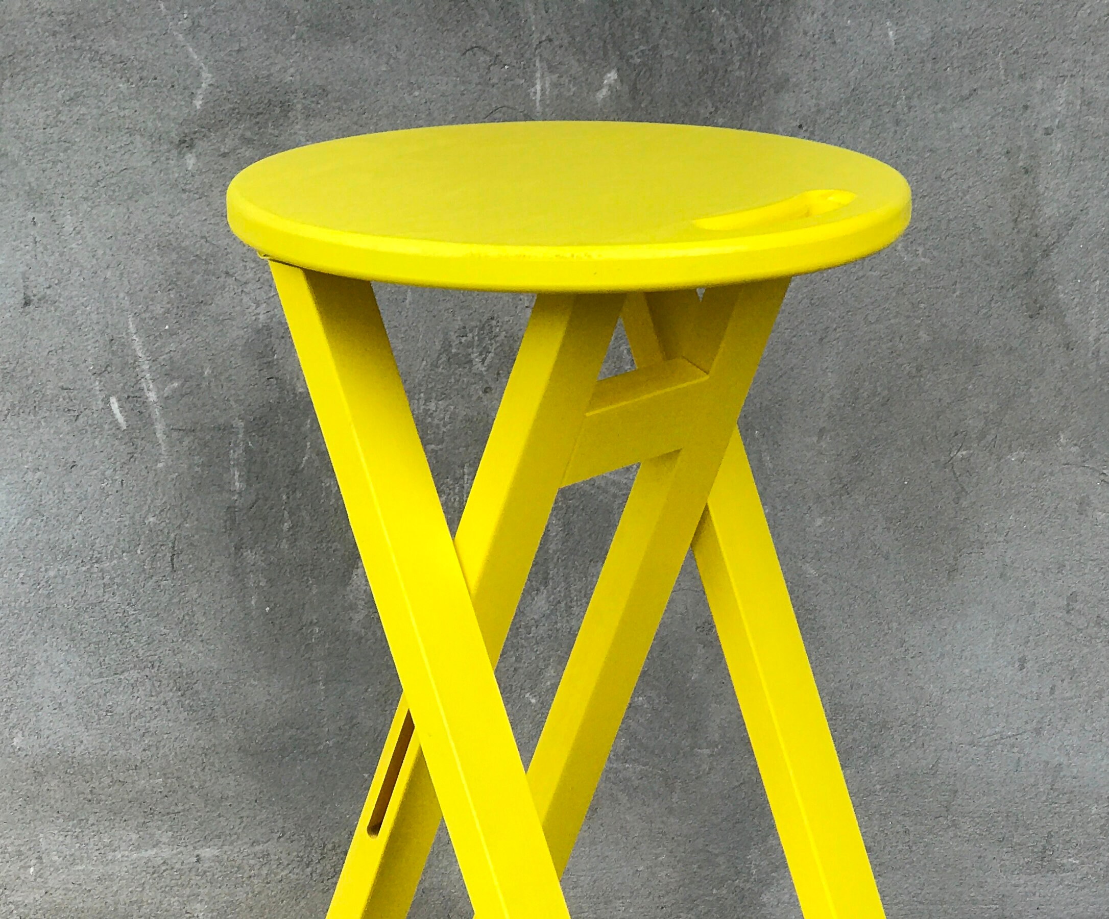 Ash Round Wooden Folding Stool, Foldable Wooden Stool With Circular ...