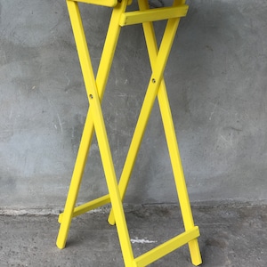 Compact Folding High Table, Collapsible Round Top Table, Natural Wood ...