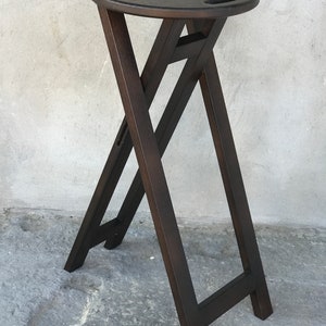 Wooden Folding Stool, Round Portable Seating, Foldable Wooden Stool ...