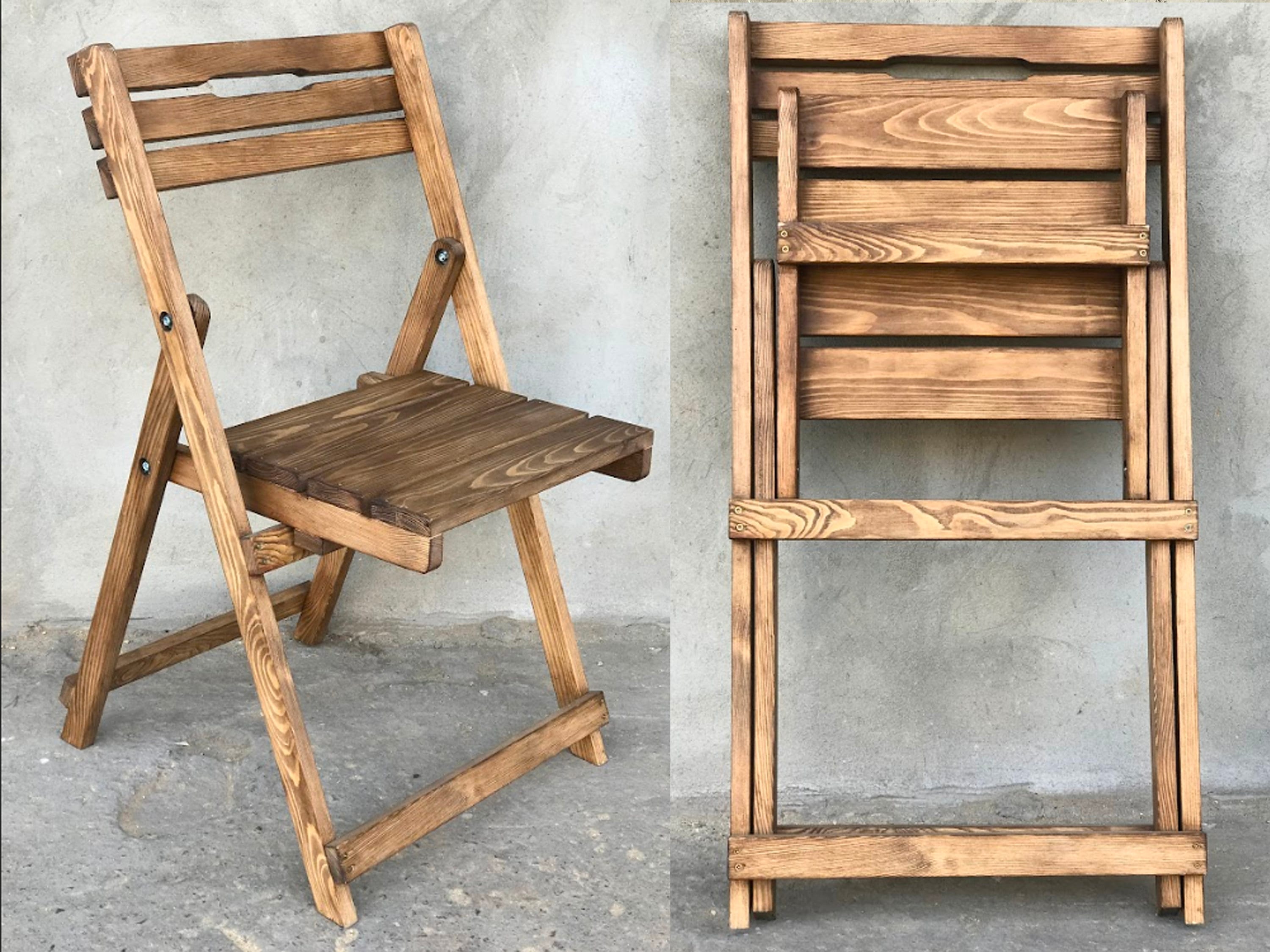 Natural Wood Folding Chair Set of Portable and Space-saving Folding ...
