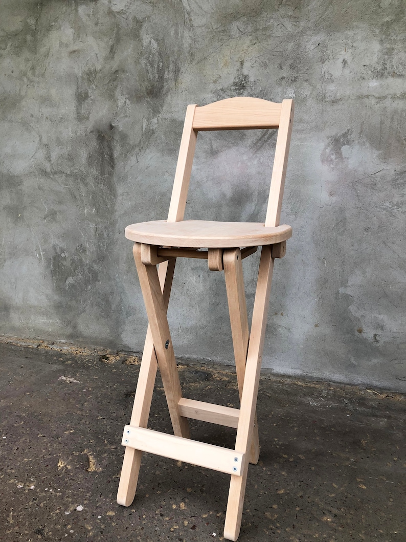 Taburete de bar plegable de madera con asiento semicircular Elegancia ...
