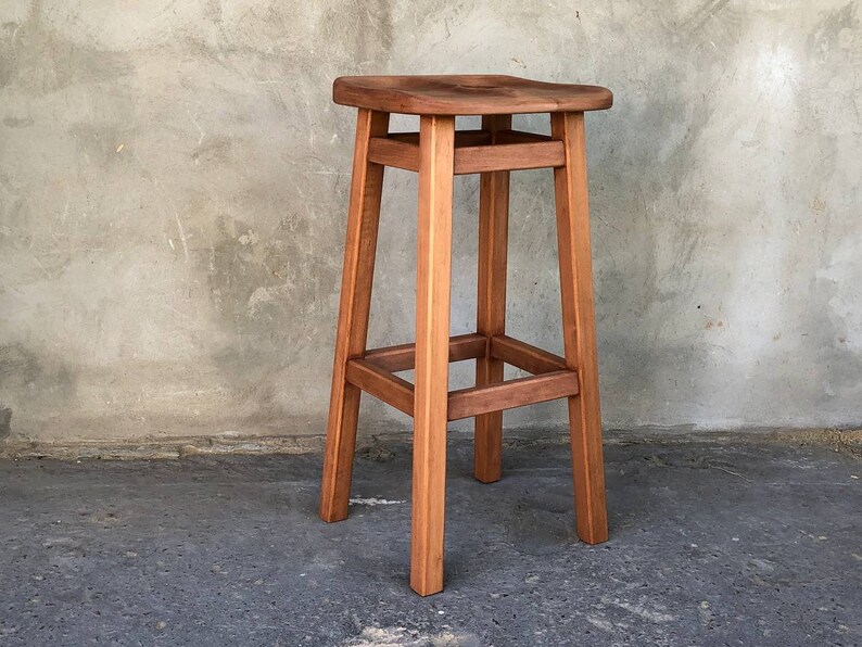 Funny Ergonomic Wooden Bar Stool Rustic High Barstool Man Cave Elevated ...