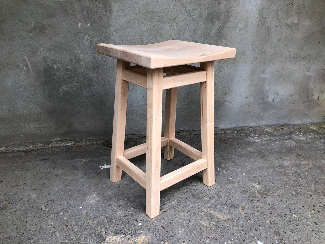 Asian Style Stool Comfortable Bar Seating Rectangular Stool Wooden ...