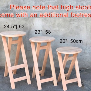 Light Portable Foldable Wooden Stool Round Seat and Convenient Handle ...