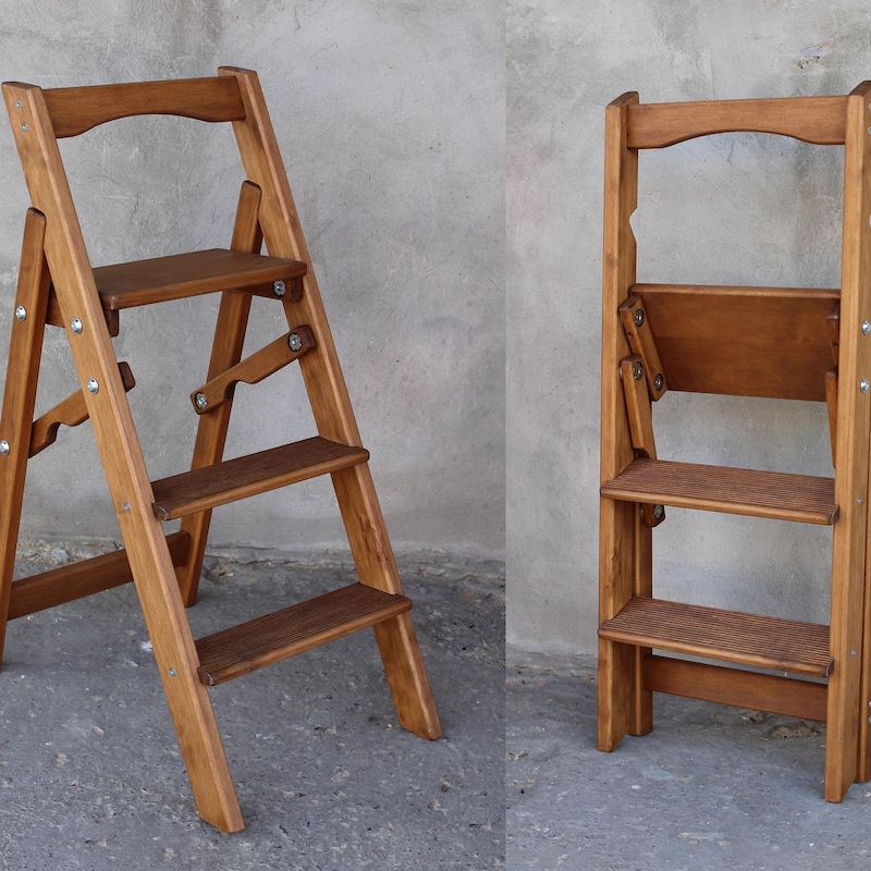 Folding Step Stool Handmade - Etsy