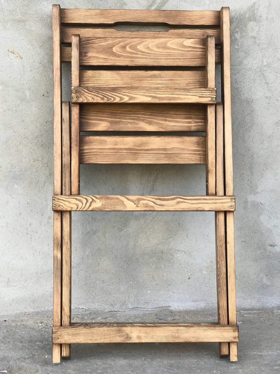 Black Foldable Seating Rustic Chair Folding Seat Natural Wood Outdoor ...