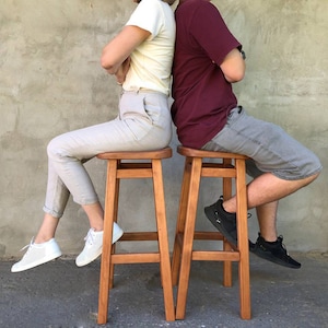 Funny Ergonomic Wooden Bar Stool Rustic High Barstool Man Cave Elevated ...