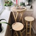 Compact Folding High Table, Collapsible Round Top Table, Natural Wood ...