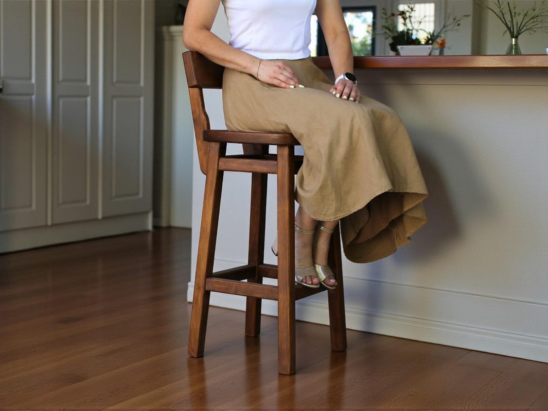 High Chair Natural Solid Wood With a Comfortable Seat for the Bar ...