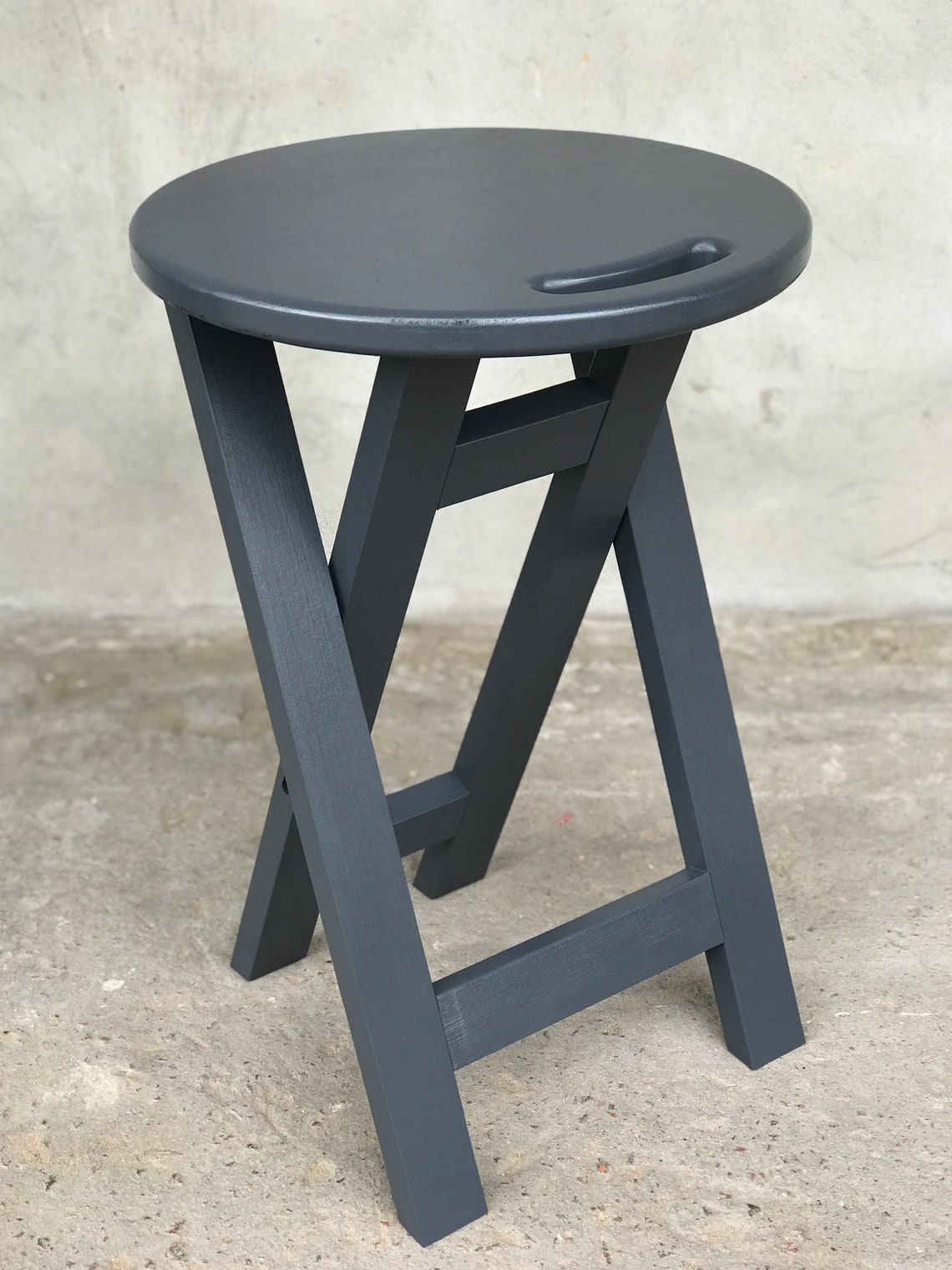 Light Portable Foldable Wooden Stool Round Seat and Convenient - Etsy