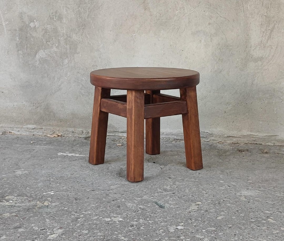 Natural Wood Stool Round Small Step Stool Footstool for Kids Versatile ...