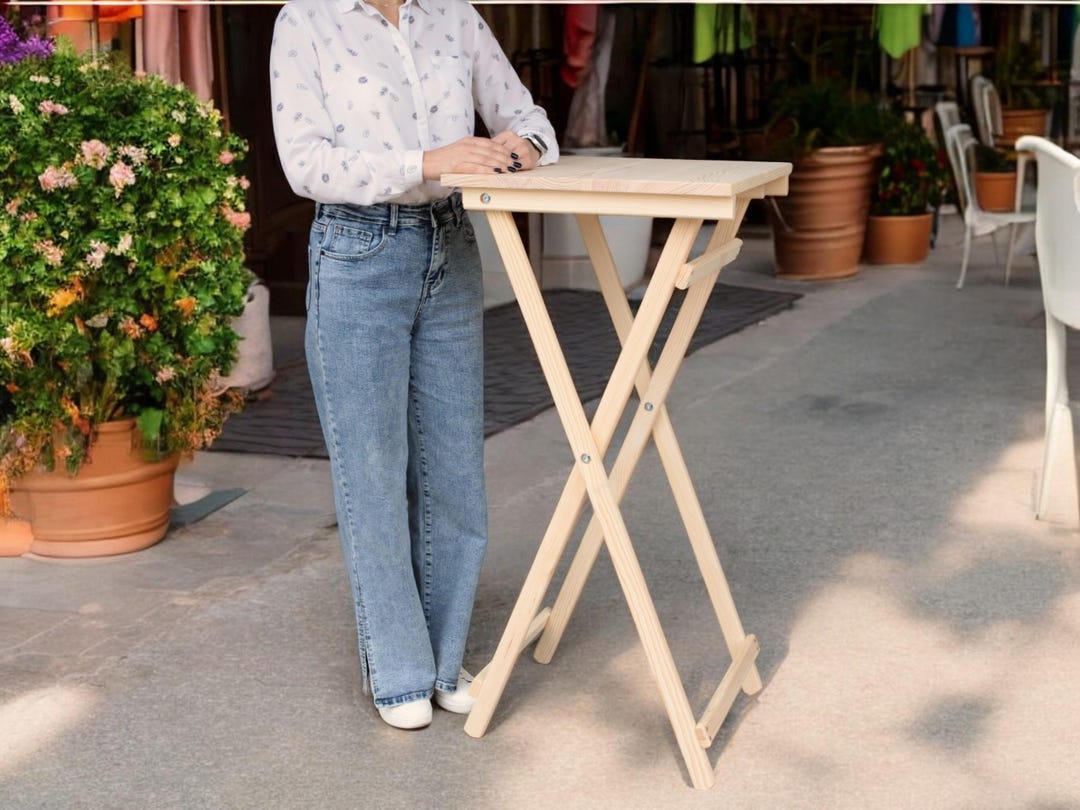 Folding Wooden Light Square Patio Table – Solid Wood Dining Table for ...