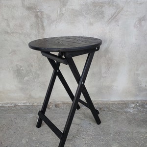 Natural Wood Table, Space-saving High Table Portable Wooden Bar Table ...