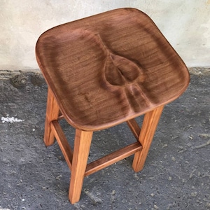 Funny Ergonomic Wooden Bar Stool Rustic High Barstool Man Cave Elevated ...