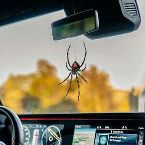 Black Widow Spider Car Charm. Cool and Stylish Car Accessory. Stained ...