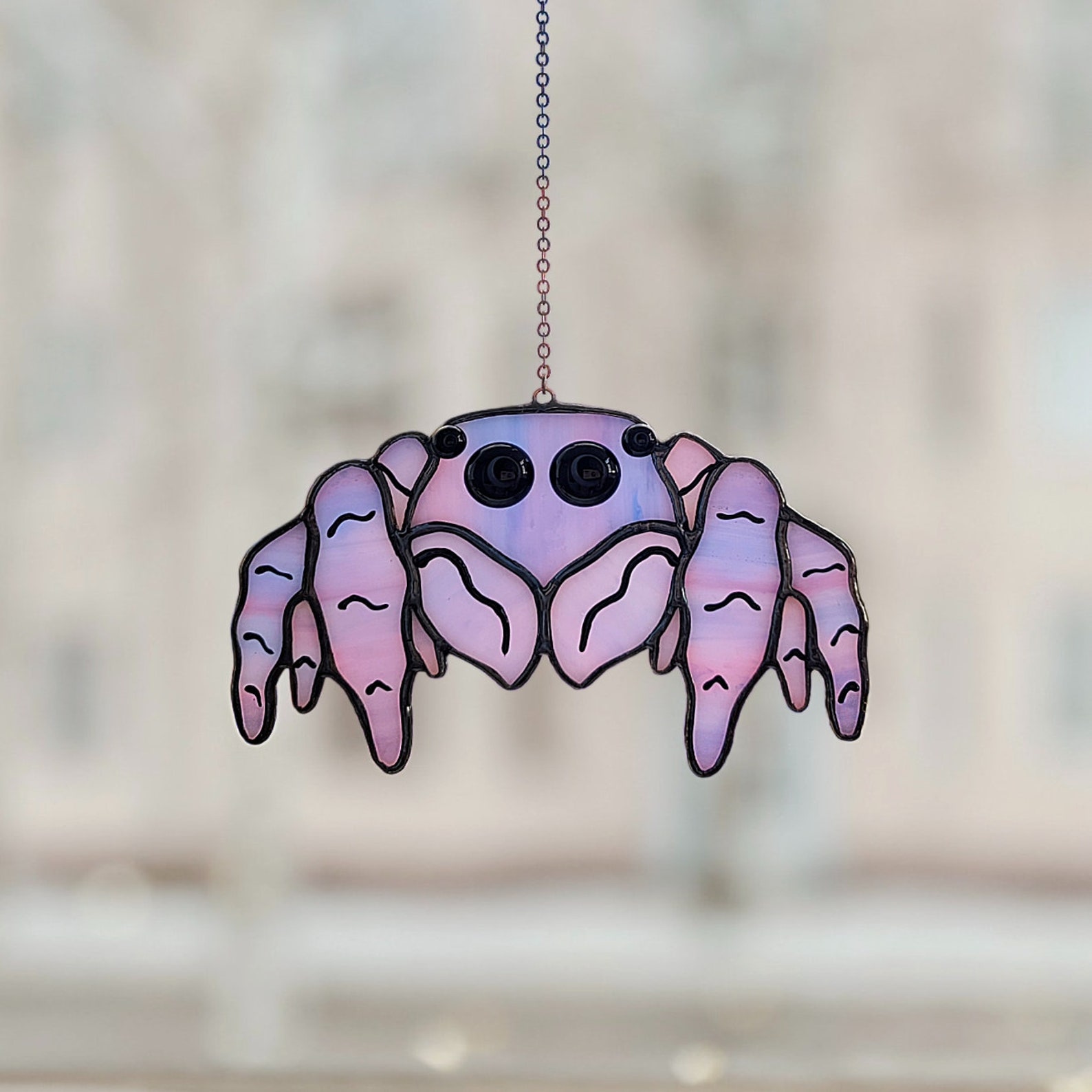Jumping Spider Window Hanging Stained Glass. Funny Suncatcher Arachnid ...
