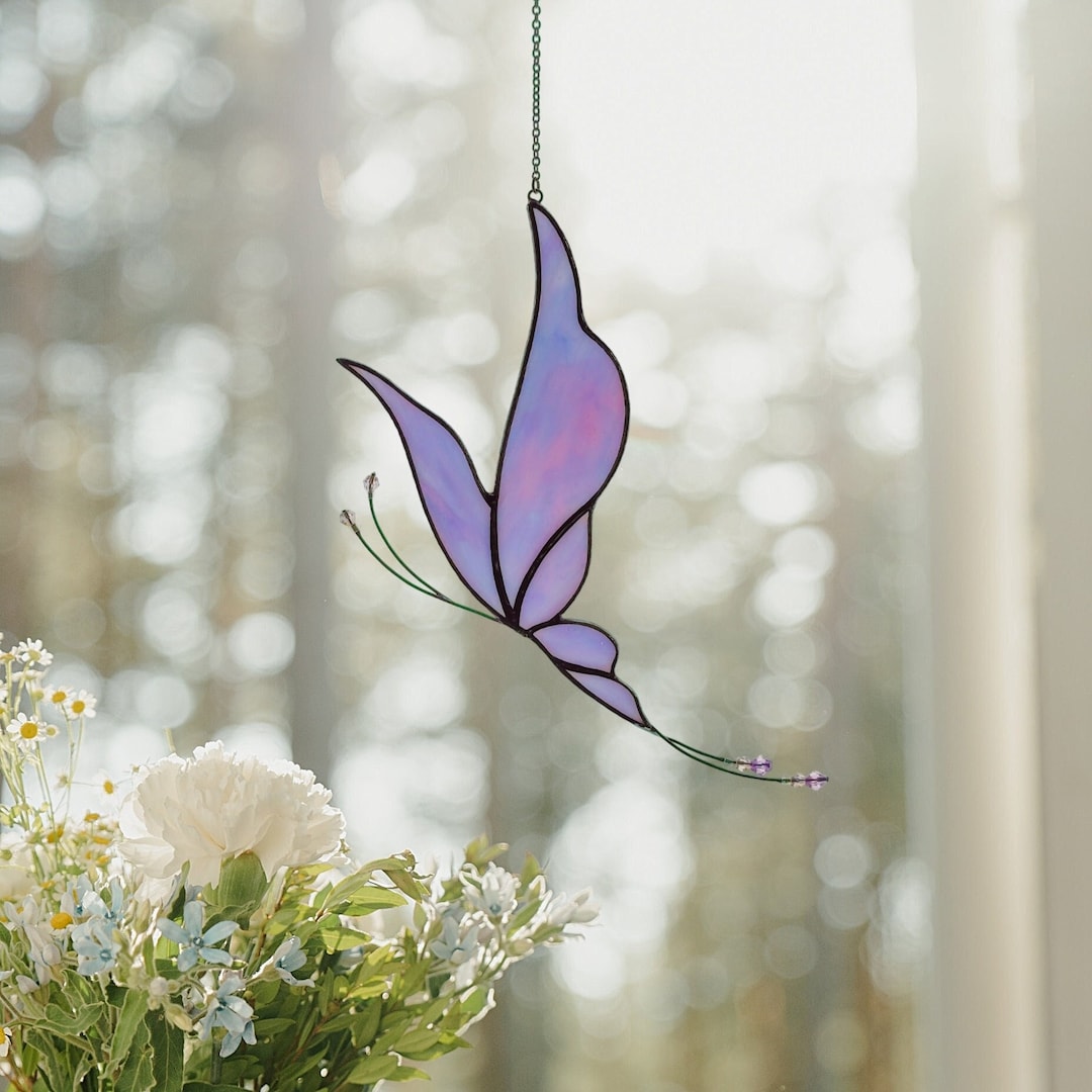 Butterfly Suncatcher. Handmade Stained Glass Art Window Decor ...
