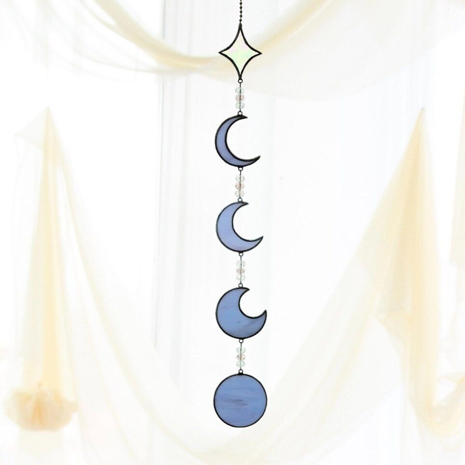 Handmade Stained Glass Celestial Moon Phases Wall Art. Lunar Phases ...