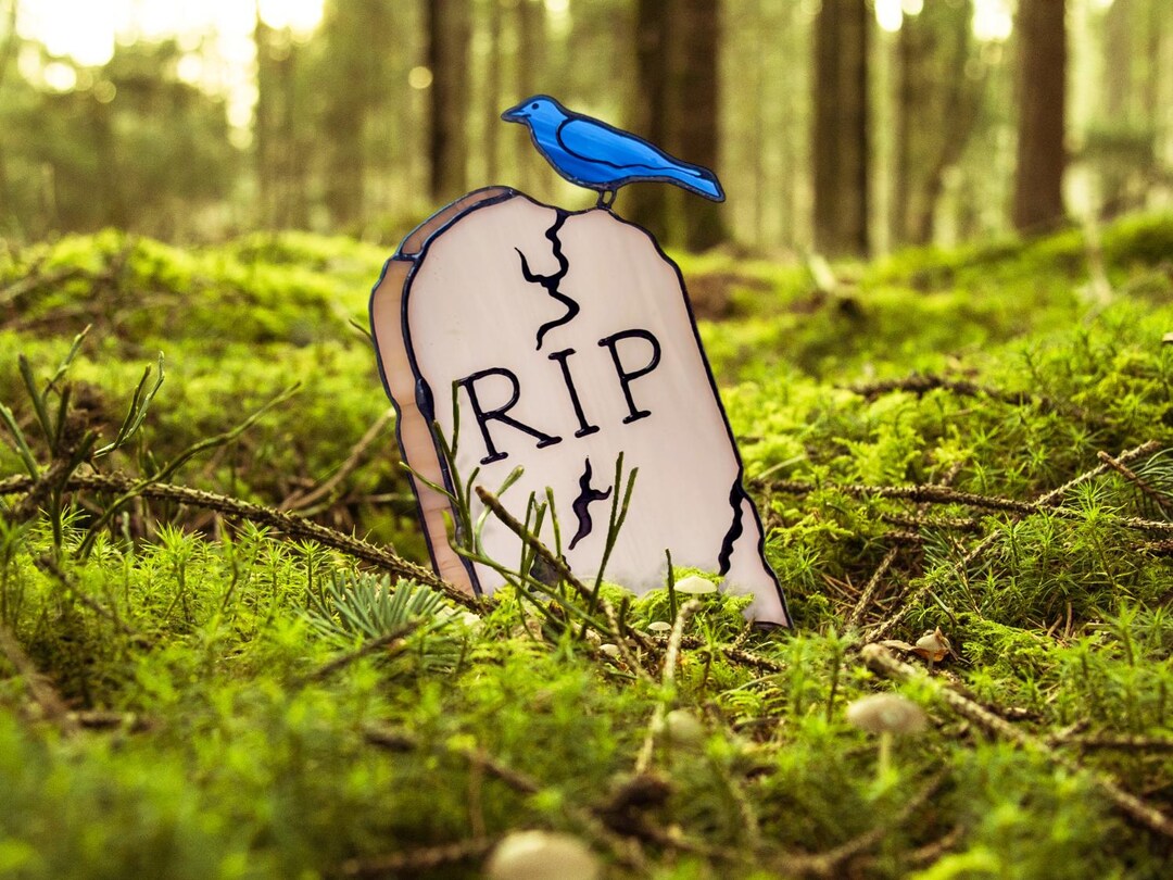 Stained Glass RIP Tombstone Garden Stakes. Perfect Halloween Decor and ...