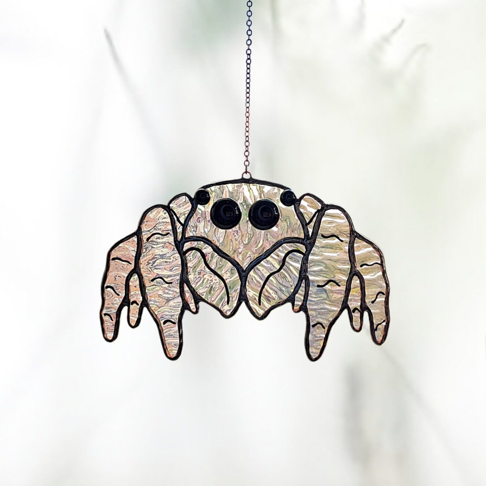 Jumping Spider Window Hanging Stained Glass. Funny Suncatcher Arachnid ...