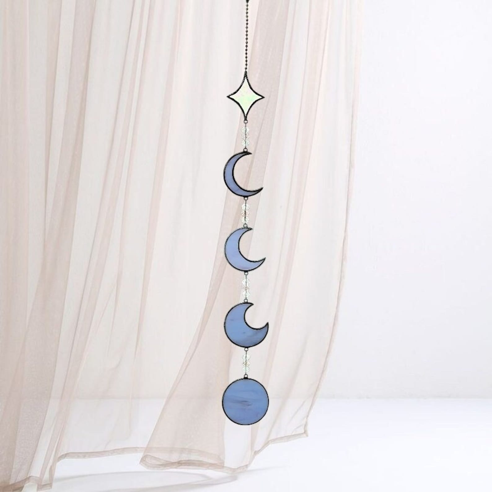 Handmade Stained Glass Celestial Moon Phases Wall Art. Lunar Phases ...