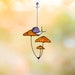 Stained Glass Mushroom Window Hanging for Garden or Patio Decor and ...