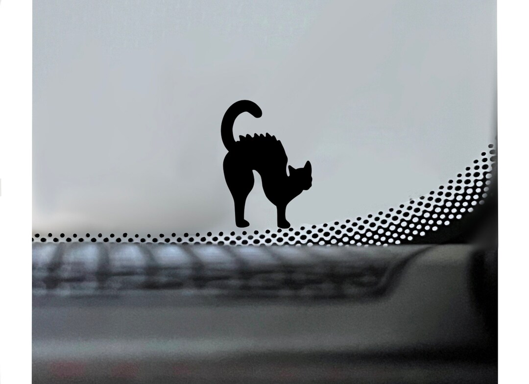 Black Cat Easter Egg Decal, Tiny Decal, Halloween Car Accessories ...