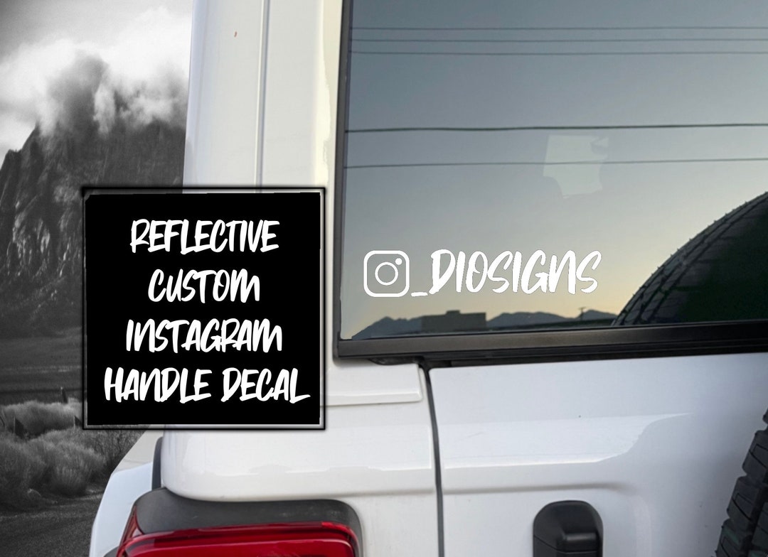 Reflective Instagram Handle Decal Custom Instagram Name - Etsy