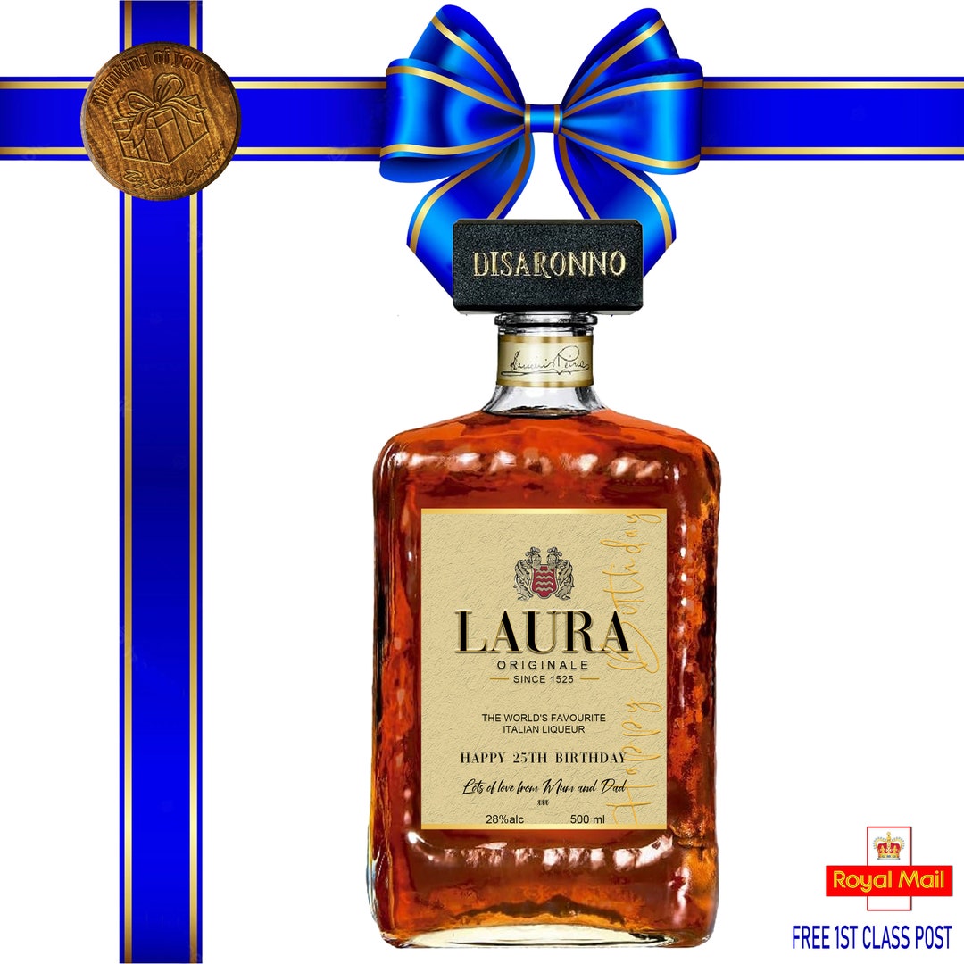 Personalised Disaronno Amaretto Replica Bottle Label Happy Birthday Any ...